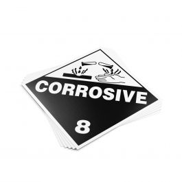 TOTALPACK® 10 3/4 x 10 3/4" - Placard "Corrosive #8" 25 Units